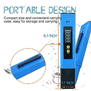 PH Meter, Tinpec PH Tester 0.01High Accuracy EC Digital PH Tester Pen with 0-14 PH Measurement RangeATC Buffer Powder for Drinking Pool Aquarium Water
