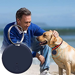 Portable Tracking Bluetooth 5.0 Mobile Key Tracking with Ring,Smart Anti-Loss Device Waterproof Device Tool Pet Loc_ator Finder Tracker for Pet Cats Dogs Wallet Key,Easy to Use (Dark Blue)