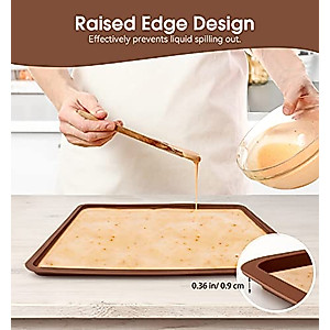 4 PCS Silicone Dehydrator mats with Edge, Fruit Roll Sheet Compatible with Cosori CP267-FD & Magic Mill, BPA-Free Silicone Tray Liners for Fruit Leather, Vegetables, Meat, Herbs and Liquid