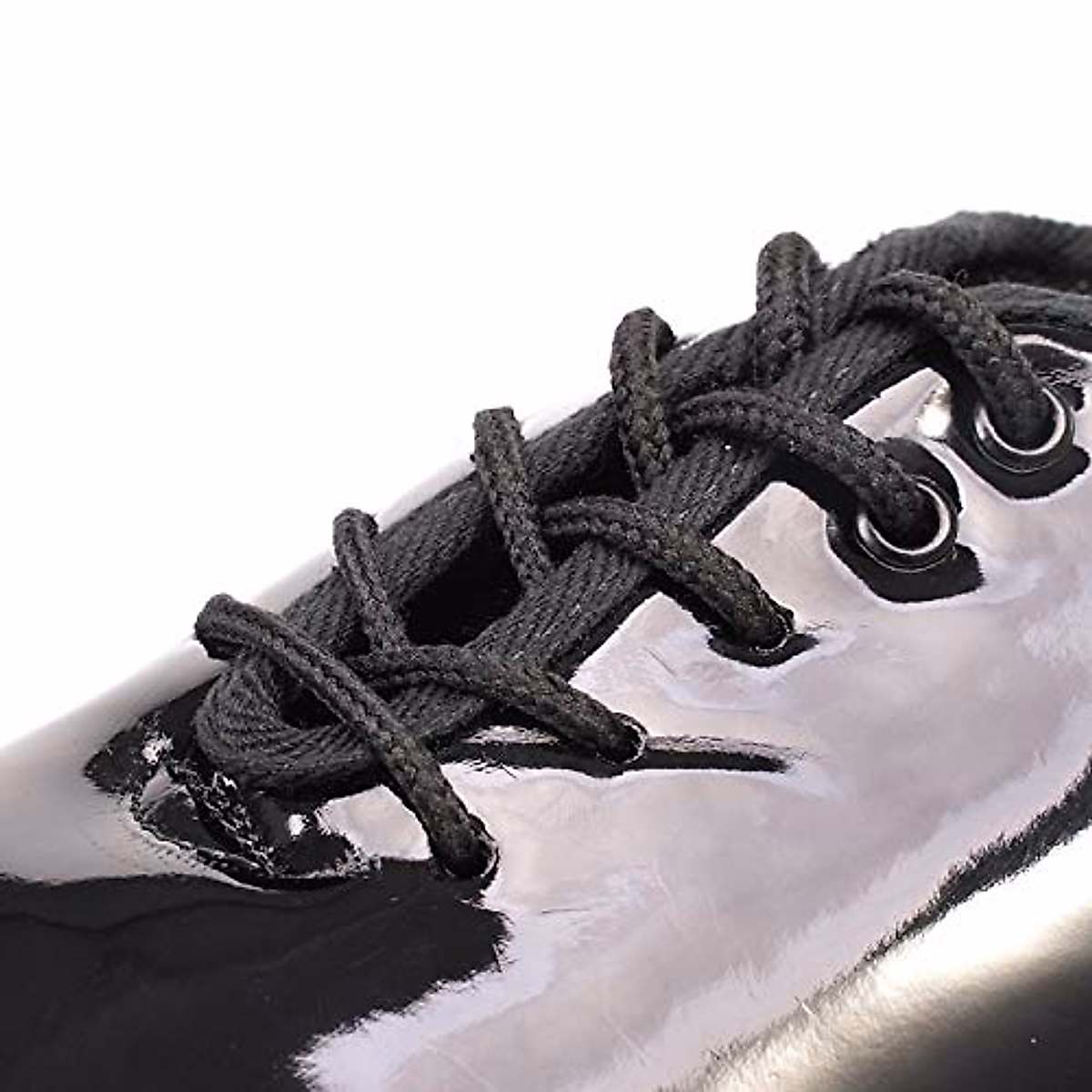 DKZSYIM Tap Shoes Patent Leather Full-Sole Lace-up Dancing Shoes for Girls, Women and Men,Model WX-QD,Black, 9.5 B(M) US