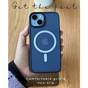 PTz Worlds - Case Compatible with iPhone 14 6.1”, Translucent Dark Blue, Anti Fingerprint, Anti Scratch, Non Slip, Ultra Slim & Sleek, Shockproof, Military Grade Protection