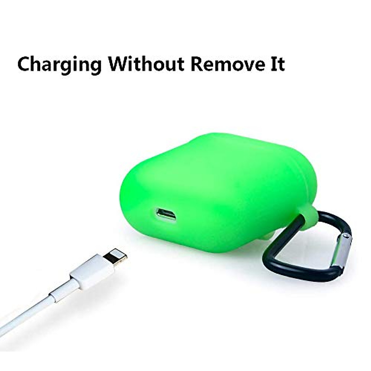 GUH Green AirPods Case Cover, Full Protection, Glows in The Dark, Made of Special Safety Silicone.(Green)