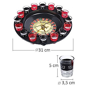 Evelots Drinking Shot Glass Roulette Game-Casino Style-16 Shot Glasses Included