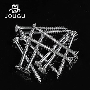JOUGU Wood Screws #14 × 2-3/4 inch Torx Star Drive Deck Screws Flat Head M6 × 70 Countersunk T30 Self Tapping Thread Cut 100pcs Carbon Steel Galvanized, (Small Box)