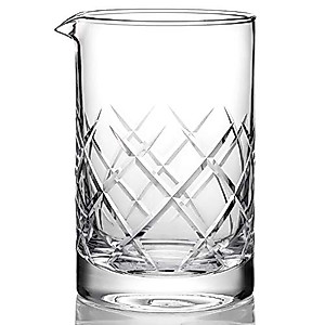 HIWARE Professional 24 Oz Cocktail Mixing Glass, Thick Bottom Seamless Crystal Mixing Glass