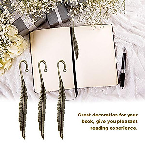 12Pcs Vintage Metal Feather Bookmarks, Mermaid Hooks Shaped Bookmark