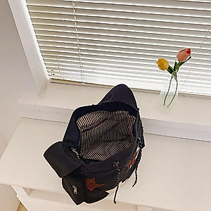 Cute Kawaii Messenger Bag Canvas Crossbody Bag Aesthetic Shoulder Bag for Women Men Flap Messenger Bag with Pockets