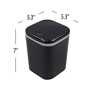 Zopnny Plastic 0.5 Gallon Tiny Trash Can, Desktop Mini Waste Bin, Black