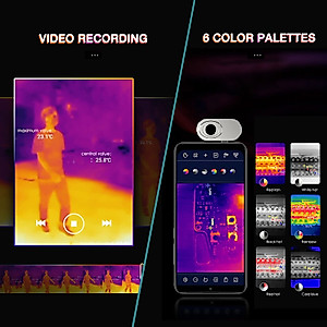 NOYAFA NF-583S Thermal Camera Android, Thermal Imaging Camera Support Video Recording, 6 Color Palettes,Thermal Camera for Smartphone 160x120 IR/25HZ Infrared Thermal Imager