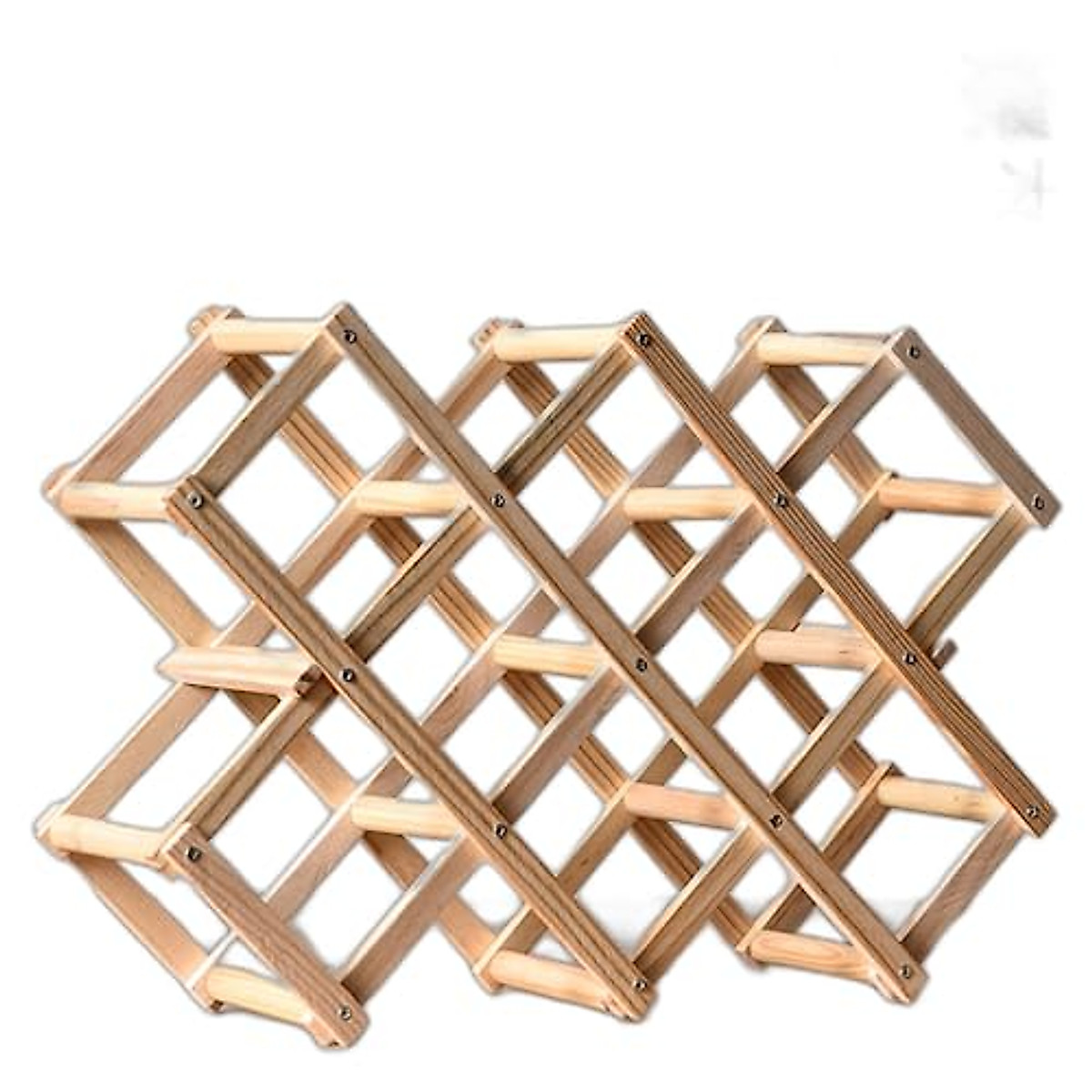 VGWHY Wine Rack, Wooden Wine Rack for 10 Bottle, Free Standing Wine Storage Racks Foldable for Kitchen, Party, Home Kitchen Bar Cabinets (Natural)