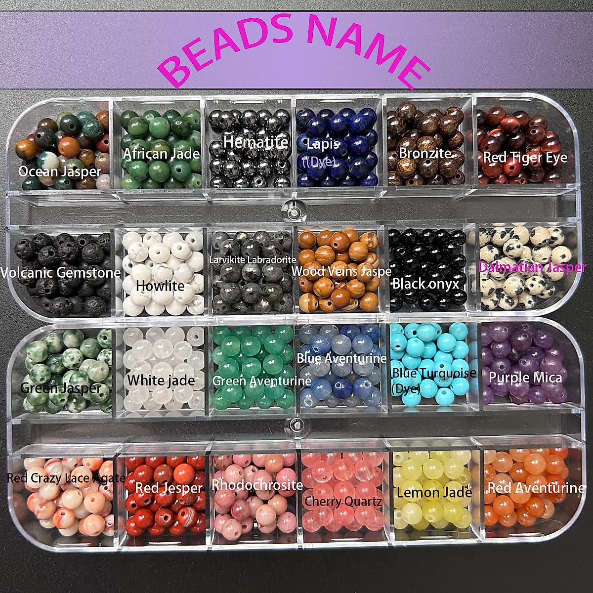 CHCCOYE 4mm Natural Round Stone Beads Gemstone Beading Loose Gemstone Beads DIY Smooth Beads for Bracelet Necklace Earrings Jewelry Making (4mm Stone Beads 600pcs, 24Colours)