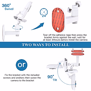 Adjustable Baby Monitor Wall Mount for VTech VM819, Baby Monitor Holder, Indoor Security Camera Mount for Crib Nursery, Perfect View Angle and Easy Installation-White