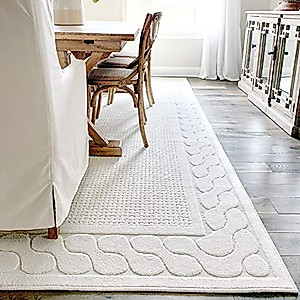My Texas House by Orian Indoor/Outdoor Picket Fences Area Rug, 5'2" x 7'6", Natural