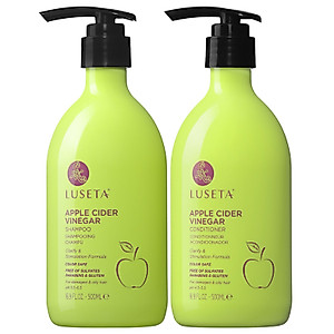 Luseta Apple Cider Vinegar Shampoo and Conditioner for Hair Loss,Clarifying, Dandruff - Sulfate Free, for Damaged and Oily Hair Types, Men and Women - 2 x 16.9oz