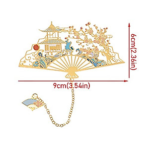 NC Chinese Style Brass Bookmark Tassel Pendant Retro Book Clip Metal Pagination Mark Student Gift Stationery School Office Supplies