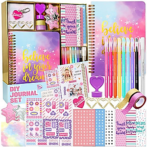 DIY Journal Kit for Girls - 48pcs DIY Journal Set for Tween & Teen Girls, Stationery Set, Scrapbook & Diary Supplies Set, Journaling Art Crafts Kit, Ideal Gifts for 8 9 10 11 12 13 14 Year Old Girl