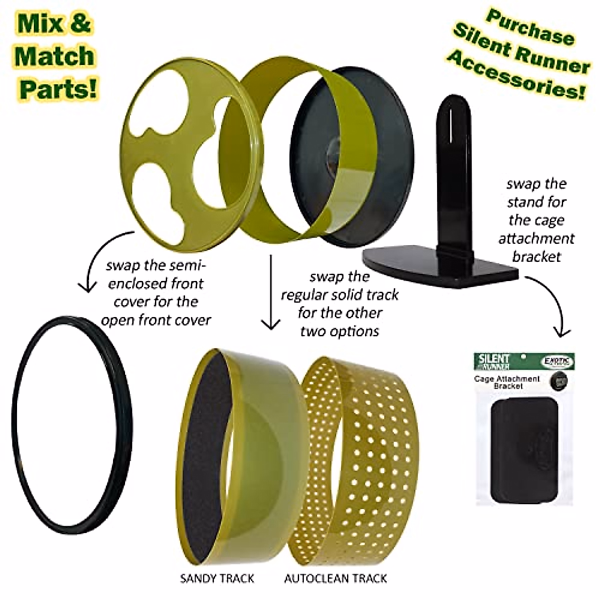 Silent Runner 12" Wide + Cage Attachment (NO Stand) - Silent, Fast, Durable Exercise Wheel - Sugar Gliders, Degus, Rats, Hedgehogs, Prairie Dogs & Small Pets