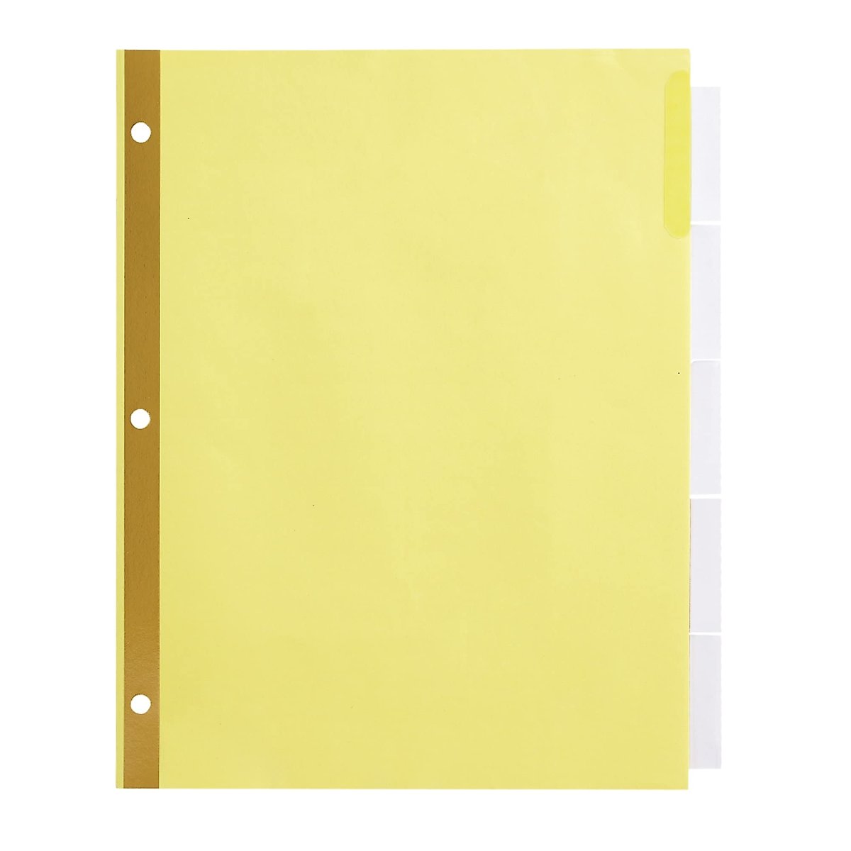 Office Depot Insertable Dividers with Big Tabs, Buff, Clear Tabs, 5-Tab, Pack of 4 Sets, 14775