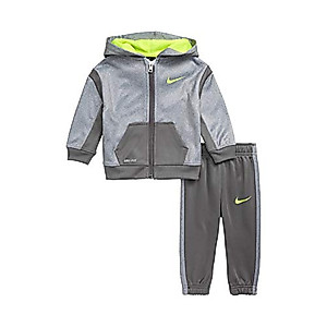 Nike Kids Boy's Therma Full Zip Hoodie and Jogger Pants Two-Piece Set (Little Kids) Gunsmoke 6 Little Kids