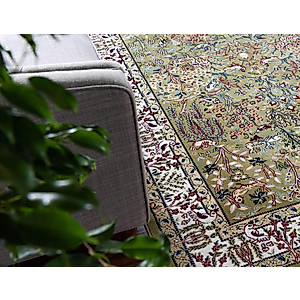 Unique Loom Narenj Collection Area Rug - Bristol (5' 3" x 8' Rectangle, Green/ Ivory)