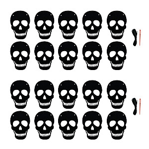 SaktopDeco 2 Pack Black Felt Skull Garland Banner Skeleton Garland Halloween Banne for Gothic Birthday Party Decorations DIY Home Decor
