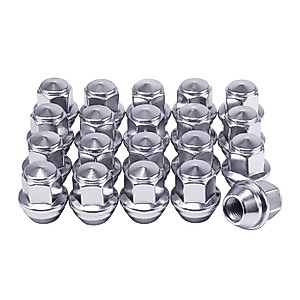 Lichamp 20pcs OEM Lug Nuts 12x1.5 Chrome Original Factory Cone Seat Style M12x1.5 Lugnuts Compatible with Ford Fusion Escape Focus Lincoln MKC MKZ Wheel Tire Accessories