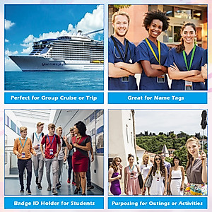 8 Pack Cruise Lanyard with Waterproof ID Card Holder, Colorful Solid Color Durable Lanyard with Badge ID Holder for Badge Card and Carnival Sail (Assorted Rainbow 8 Colors)