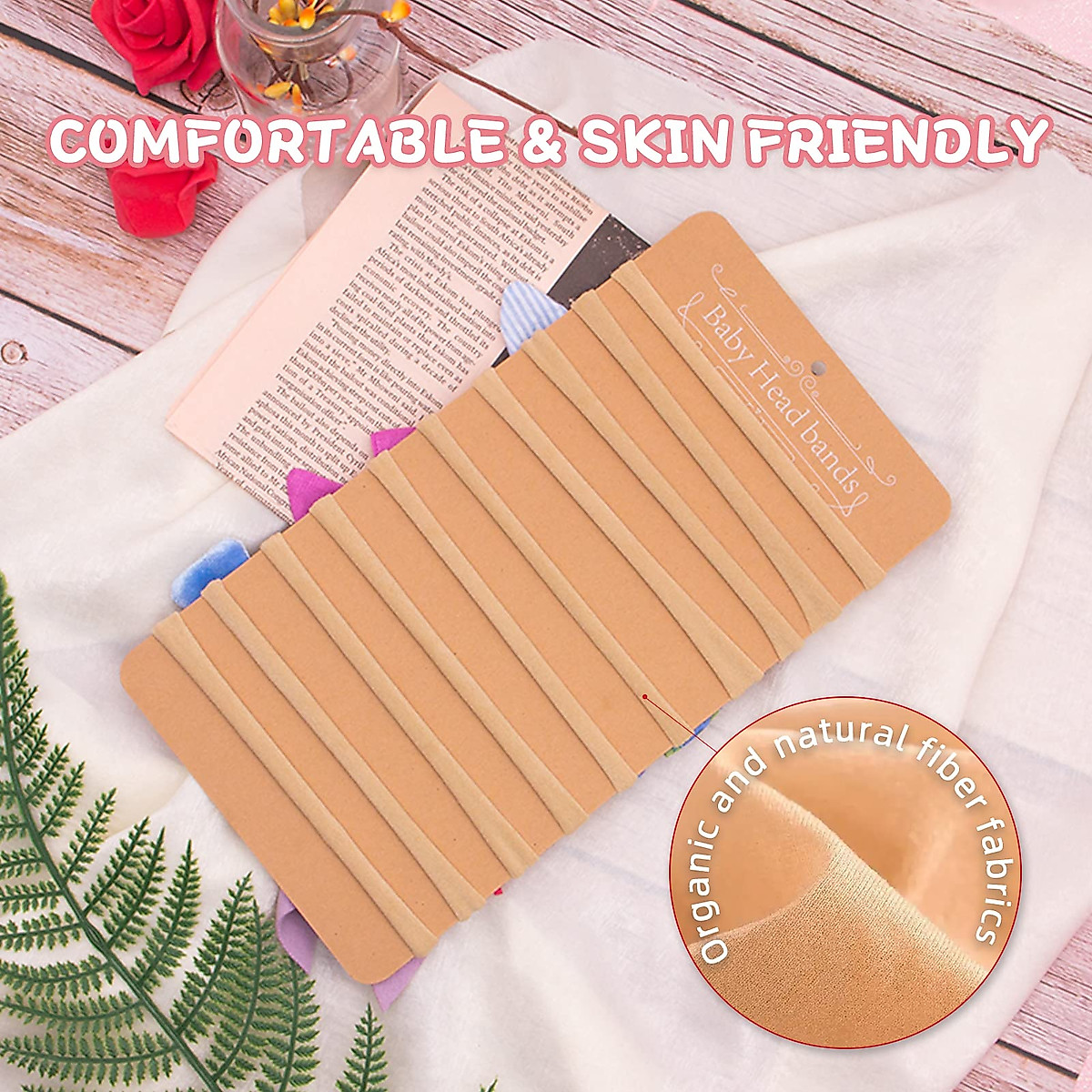 Limpioskie Bows Headbands for Baby Girls, Girl Headbands with Bows Pack of 10, Nylon Headbands for Baby Girls, Toddler Girls, Newborn Infant(Purple)