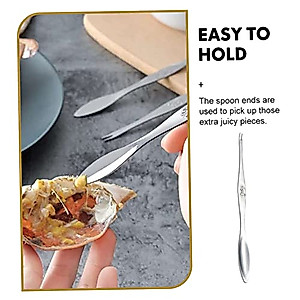 Healvian 5pcs Stainless Steel Crab Fork Tool Heavy Duty Forks Seafood Tools Lobster Eating Tools Prawns Picks Seafood Opener Tool Set Crabs Eating Tools Kit Crabs Eating Fork Silver