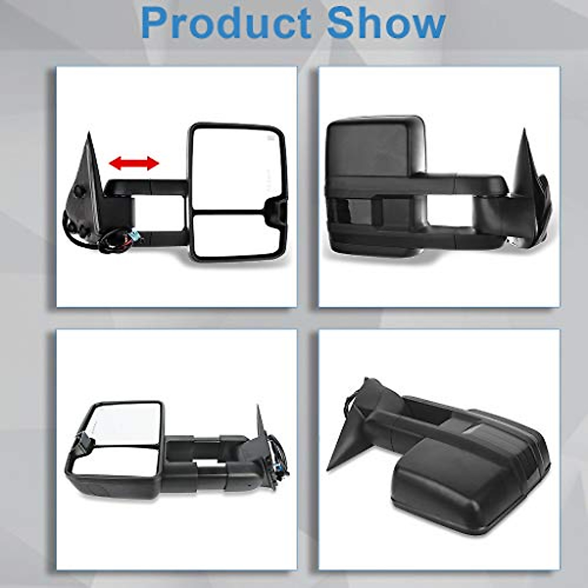 ECCPP Towing Mirrors High perfromance Automotive Exterior Mirrors Power Heated Turn Signal Replacement fit for 2003-2007 for Silverado for Sierra for Chevy for gmc 1500 2500 3500(07 New Body Style)