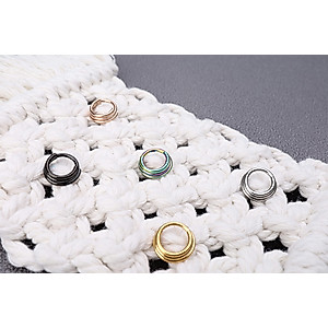 JINSAWW 2Pcs 16G Triple Stacked Septum Clicker Ring Surgical Steel Hinge Nose Rings Clicker Daith Helix Earring Piercing Jewelry