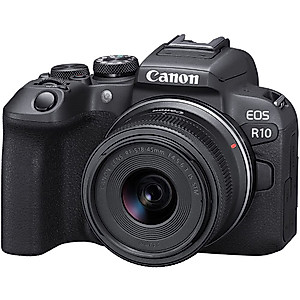 Canon EOS R10 Mirrorless Camera (5331C002) + Canon EF 50mm Lens (0570C002) + Canon Mount Adapter + Sony 64GB Tough SD Card + Filter Kit + Bag + Charger + LPE17 Battery + Card Reader + More (Renewed)