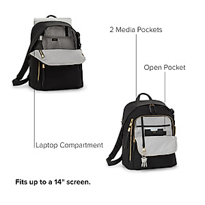 TUMI Voyageur Halsey Backpack - Black/Gold