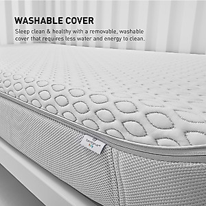 Bedgear Baby Hypoallergenic Air-X 2-Stage Infant and Toddler Breathable Crib Mattress – CertiPUR-US Certified and Airflow Certified with a Waterproof Removable and Machine Washable Cover