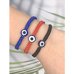 LAKIYOYO 14 Pcs Evil Eye Bracelets for Women 7 Knot Handmand Lucky Bracelets Adjustable Red Rope String Protection Bracelets Valentines Day Gifts