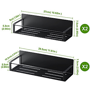 Vetacsion 4 Pack Moveable Refrigerator Magnetic Organizer,Metal Matt Black…