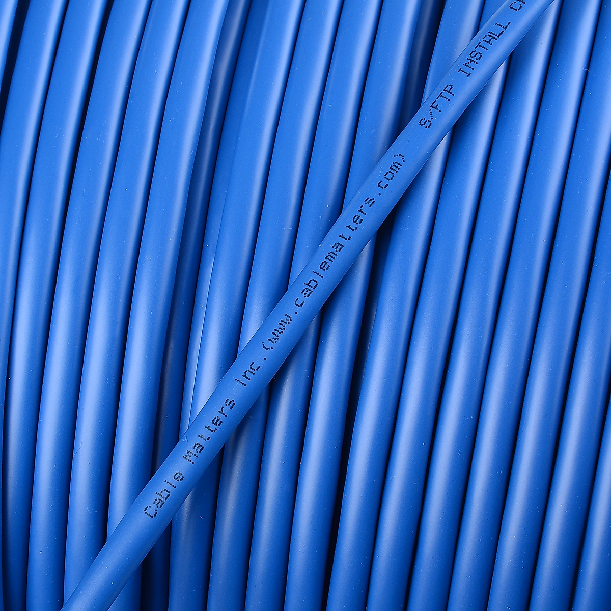 Cable Matters 10Gbps UL Listed in-Wall (cm) Bare Copper Shielded Cat 6A Cable 1000 ft (SSTP, SFTP Shielded Ethernet Cable, Shielded Cat6 Cable, Cat 6 Shielded Network Cable) in Blue