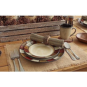 Pfaltzgraff Taos 16-Piece Stoneware Dinnerware Set, Service for 4,Beige/Olive