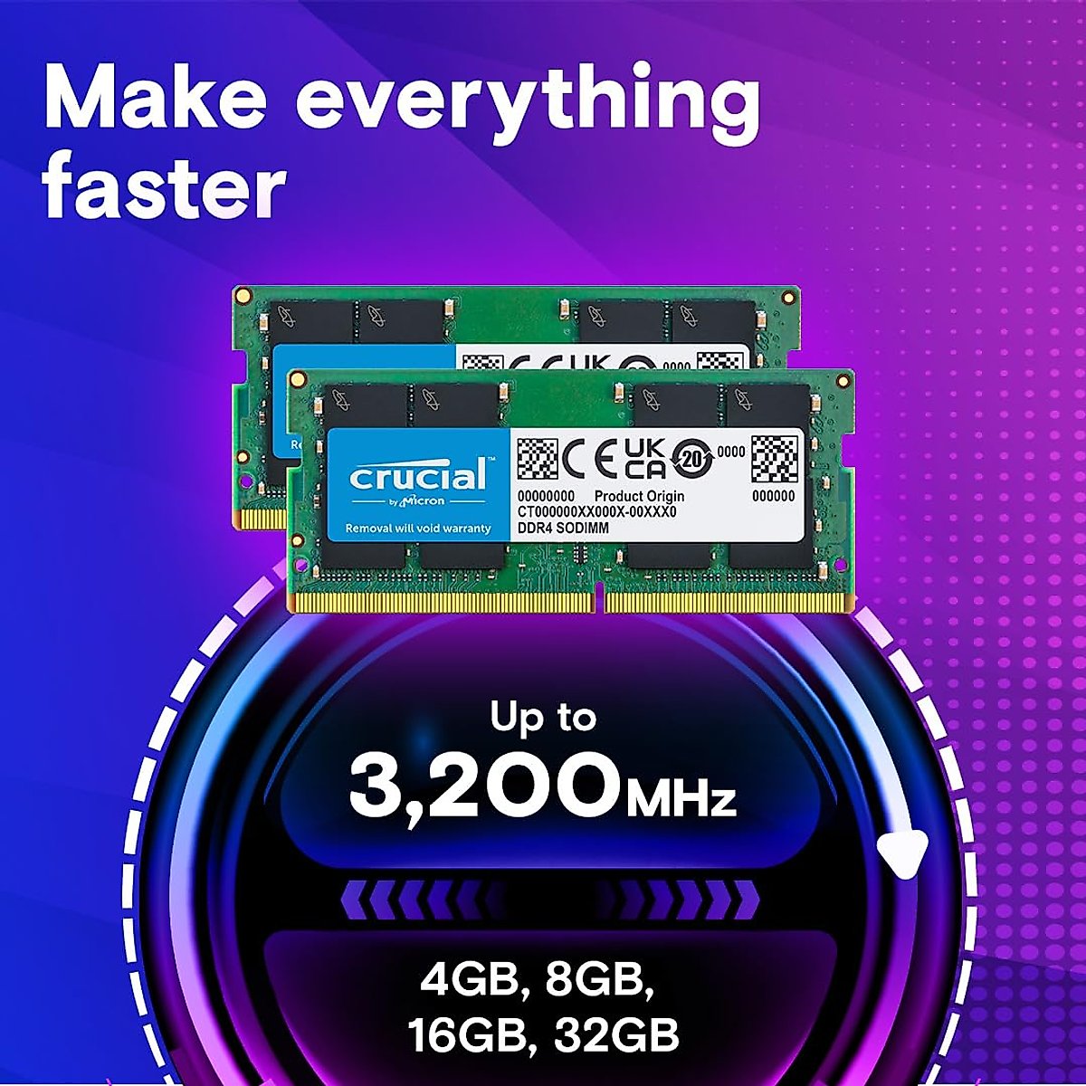 Crucial RAM 4GB DDR4 2666 MHz CL19 Laptop Memory CT4G4SFS8266