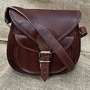 URBAN LEATHER Women's Crossbody Shoulder Sling Bags Genuine Leather Boho Hippie Satchel for Teen Girls Handmade Vintage Travel Cross body Saddle Bag Wallet for Women Ladies Handbag Purses for Her