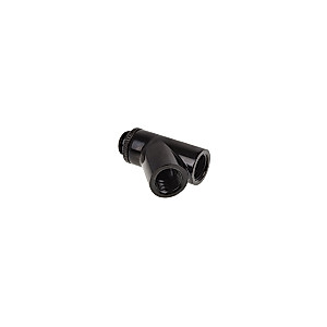 Alphacool 17401 Eiszapfen Y-Connector 45° rotatable G1/4 Outer Thread to 2X G1/4 Inner Thread - deep Black Water Cooling Fittings