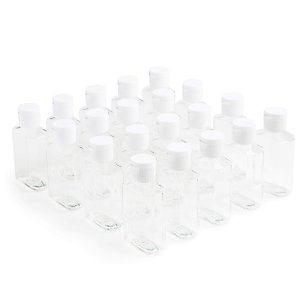 MHO Containers | Clear, Refillable Flip-Top Bottles | BPA/Paraben-Free, 2 fl oz (60 mL) — Set of 20