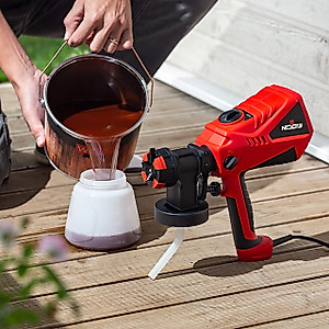 NoCry HVLP Electric Paint Sprayer Gun - 1200ml/min Paint Gun or Stain Sprayer with Adjustable Airflow and 600W Motor - HVLP Paint Sprayers for Home Interior or Exterior - 3 Spray Patterns, 4 Nozzles