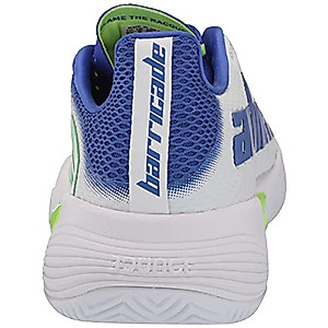 adidas Men's Barricade 12 Racquetball Shoe, White/Screaming Green/Sonic Ink, 11