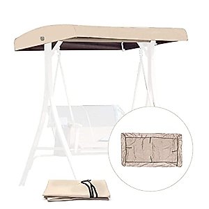 HADMB Swing Canopy Cover 3 Seater, Waterproof Replacement Canopy for Garden Swing Seat,Patio Hammock Swing Top Cover, Garden Furniture Cover for Patio(Only Canopy Cover)