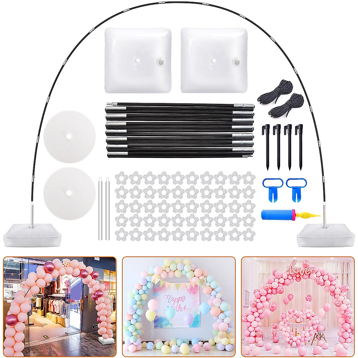 Chamvis Balloon Arch Kit, 9FT Height & 10FT Width Adjustable Balloon Arch Stand: Balloon Arch Frame with Base - for Wedding Baby Shower Birthday Party Supplies Decorations