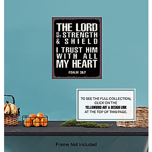 Religious Christian Gifts for Men - Catholic Decor Wall Art - Man Cave, Home Office, Boys Bedroom - Holy Scripture Bible Verses - Inspirational Positive Spiritual Quotes - Motivational God Sayings