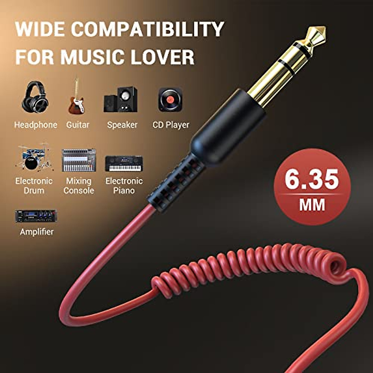 OneOdio Fusion A71/HiFi/Pro C/Pro M Wired Headphones Audio Cable Red- 6.35mm to 3.5mm