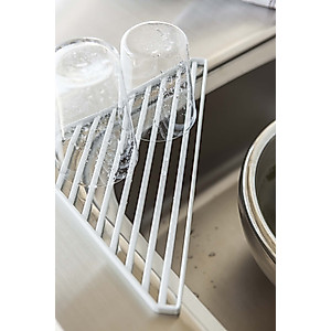 Yamazaki Home Corner Sink Steel | Drainer Tray, One Size, White