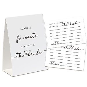 Xenseou Bridal Shower Share a Memory Sign and Card, Bridal Shower Sign, Hen Party Cards, Wedding Shower Game, Minimalist Share A Memory Cards for Bridal Shower-SAM06